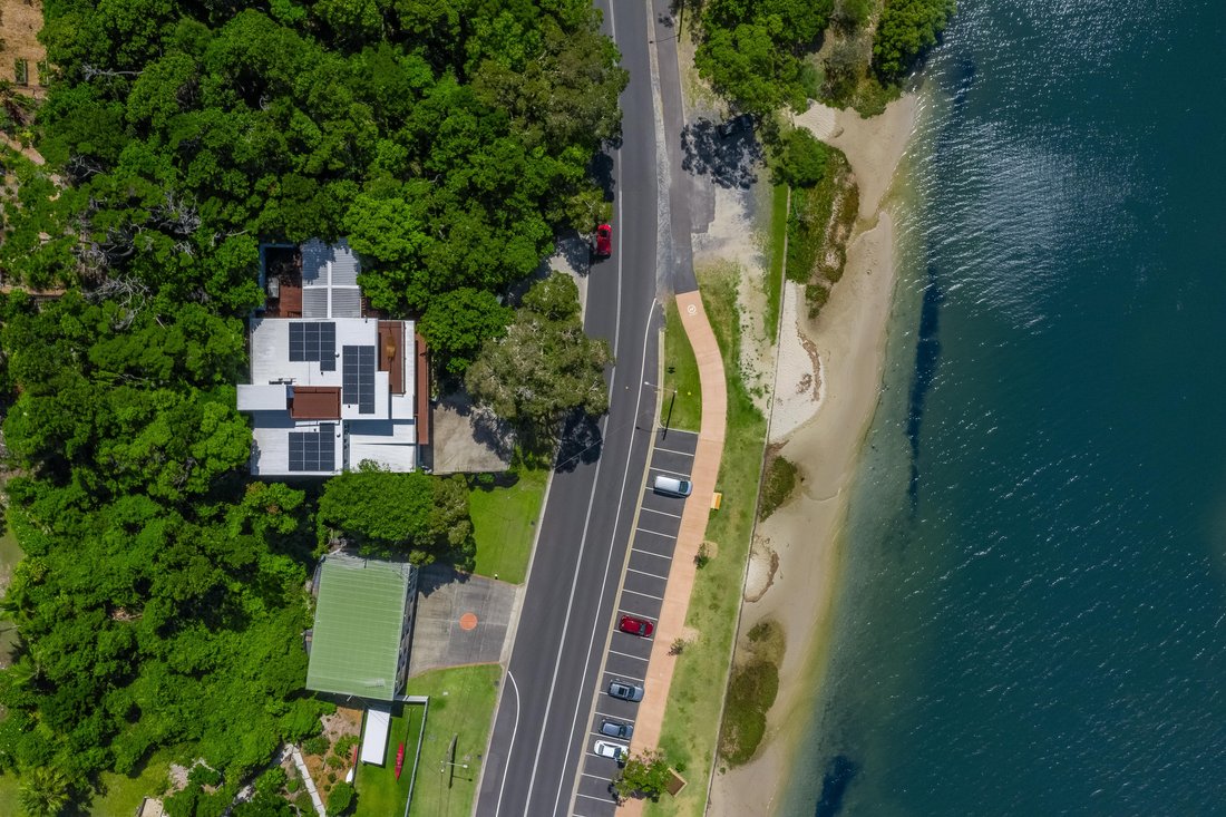 Erhöhte Küstenoase Mit In East Ballina, New South Wales, Australien Zu ...