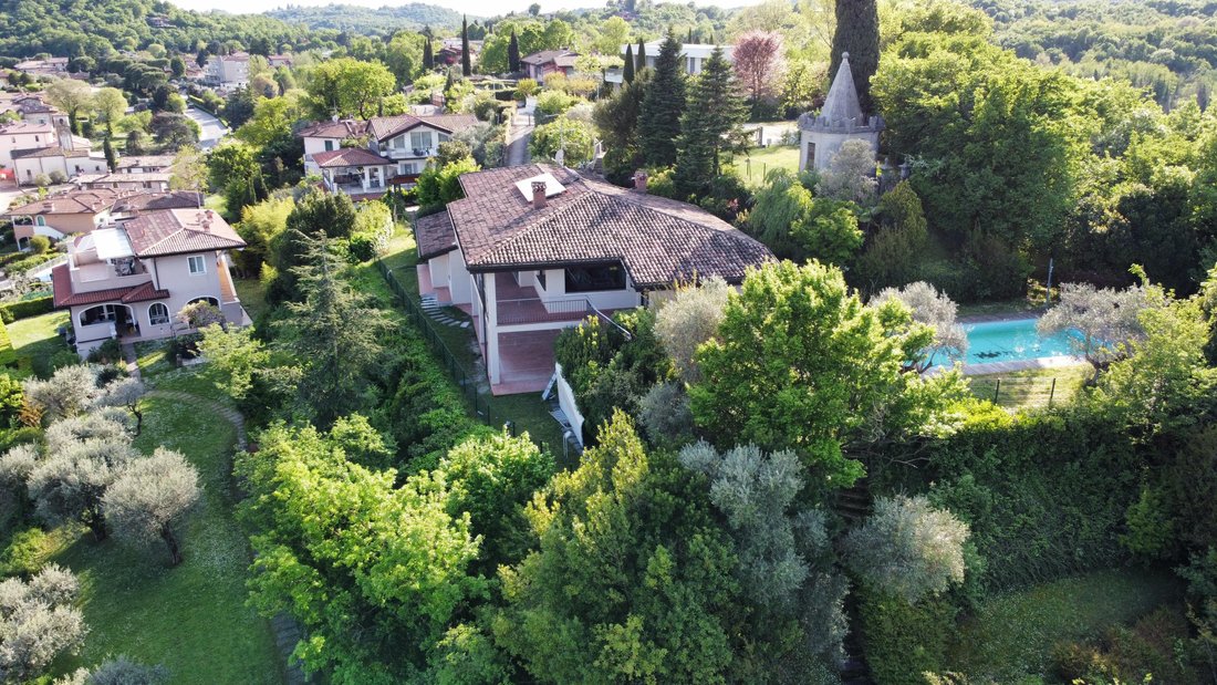 Villa On The Hill With Lake View In Soiano Del Lago, Lombardy, Italy ...