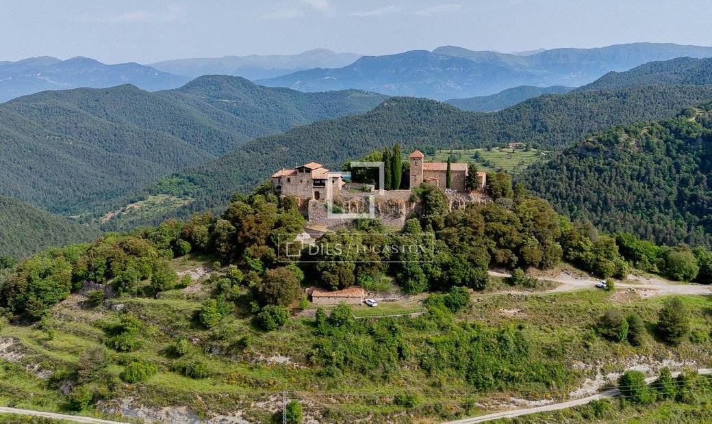 Castle Of Llaés. A 1,000 Year Old In Santa Maria De Besora, Catalonia ...
