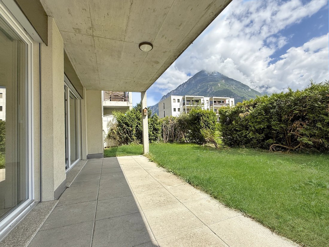 Spacious Ground Floor Garden Apartment Of 5.5 In Martigny, Valais ...